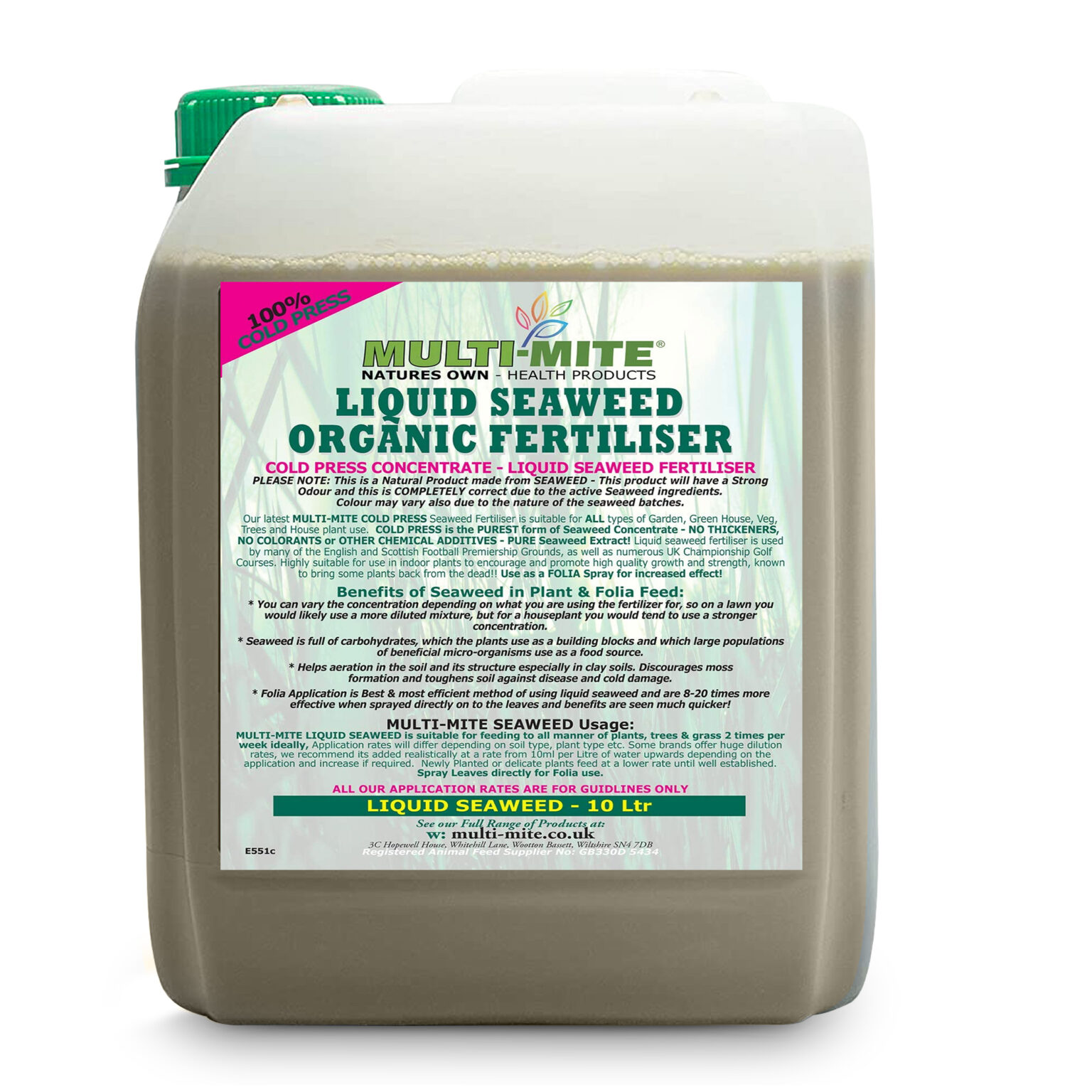 MULTI MITE® 10LTR ORGANIC Liquid Seaweed Concentrate - COLD PRESS - Buy ...